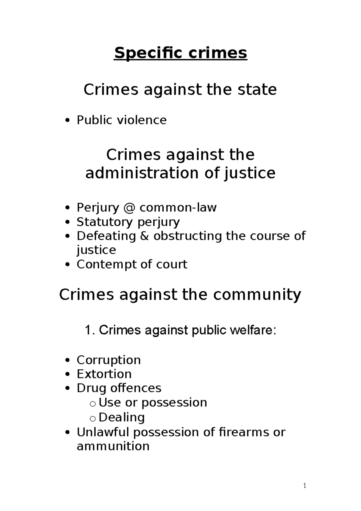 CRW2602-Specific-crimes - Specific crimes Crimes against the state ...