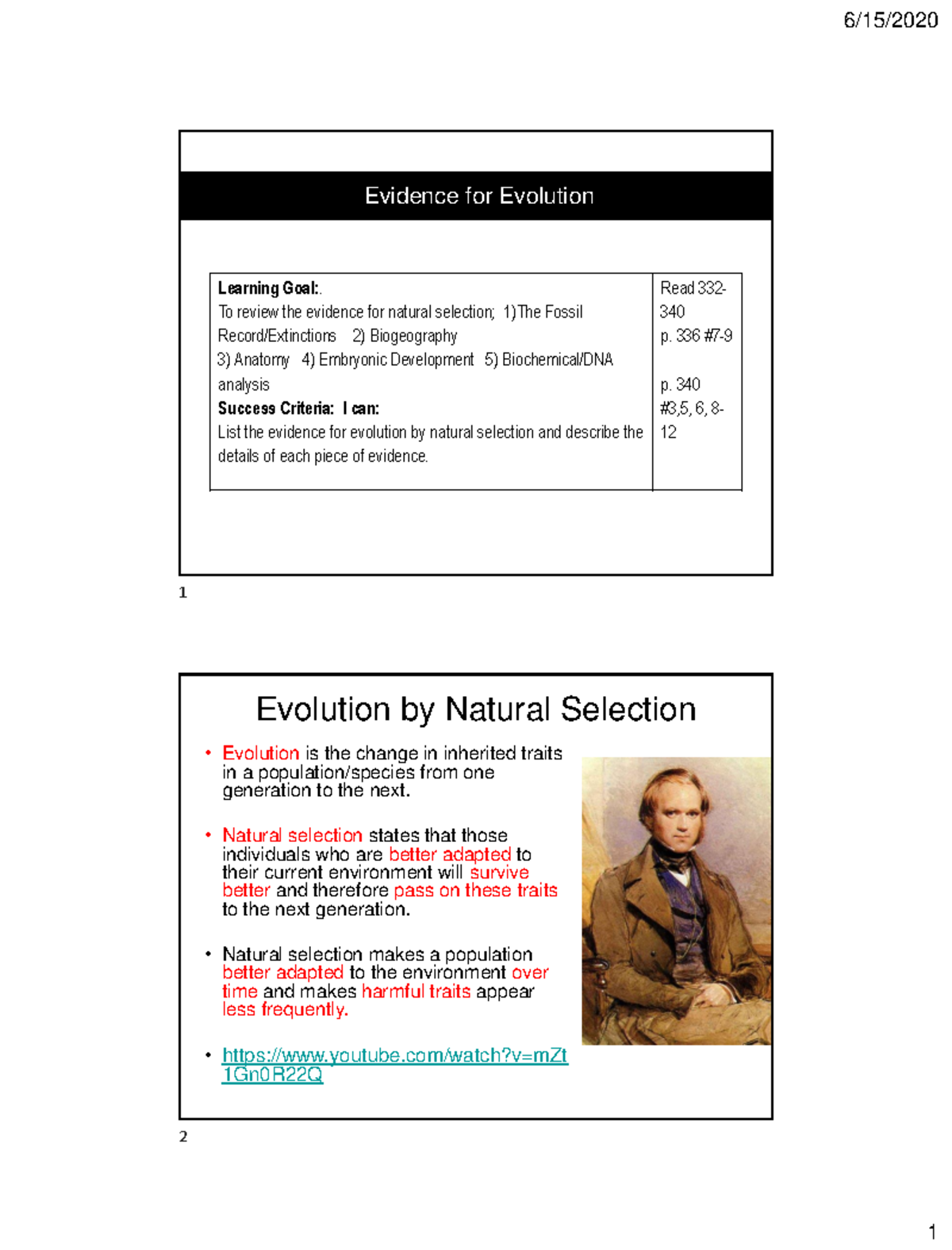 Lesson 6 Proof of Evolution 21 - ####### Evidence for Evolution ...