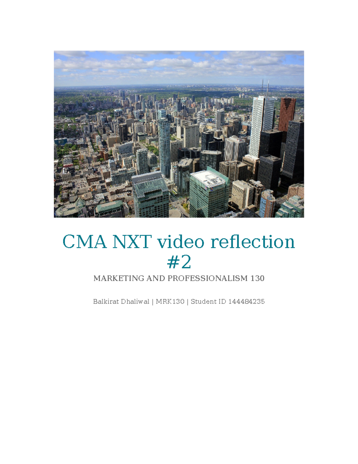 CMA NXT video reflection - CMA NXT video reflection MARKETING AND ...