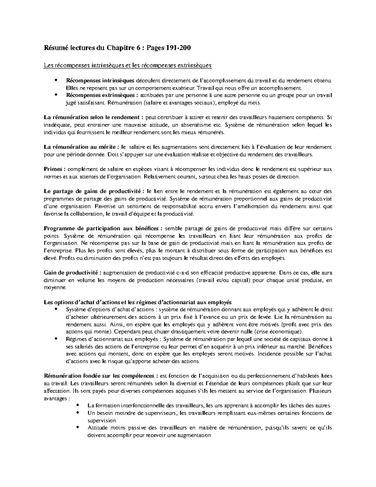 Résumé lectures du Chapitre 6 [191-200 pas pour exam] Comportement ...