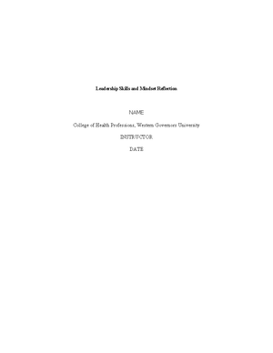 D218 - Cornerstone of Caring Reflection - 1 Culturally Competent ...