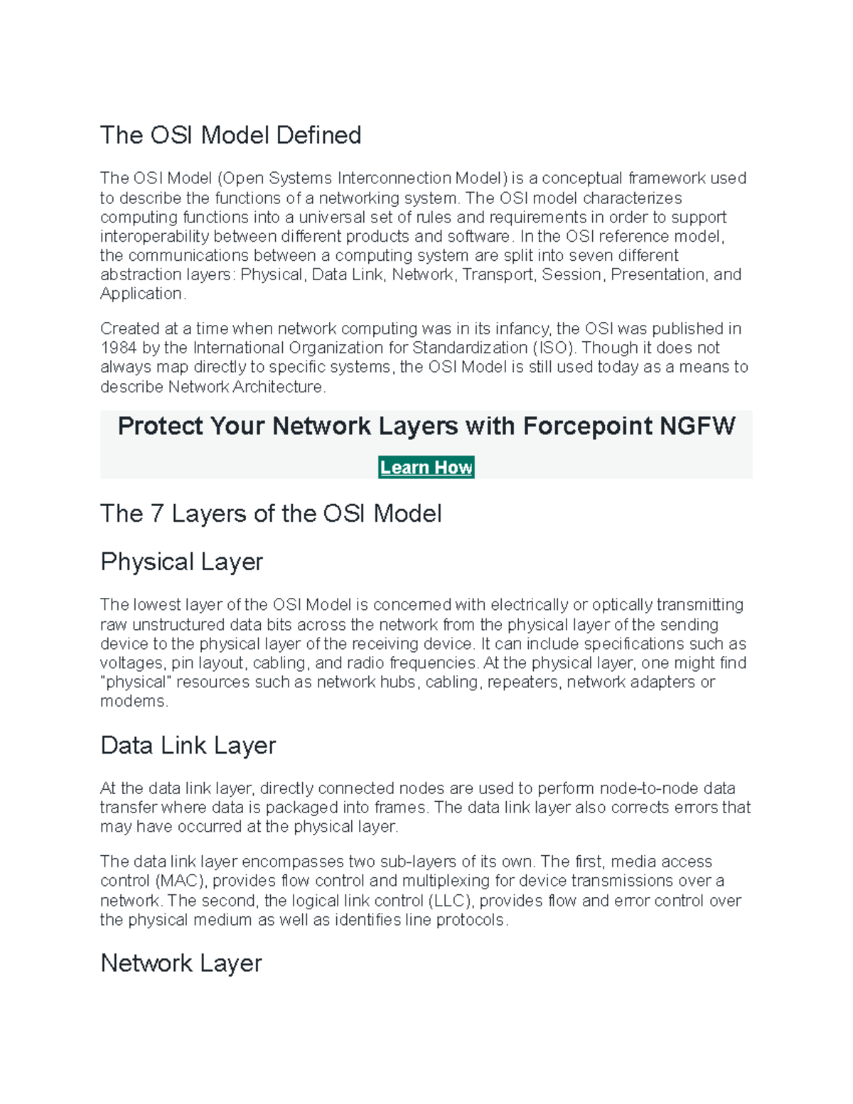 The OSI Model Defined - The OSI model characterizes computing functions ...