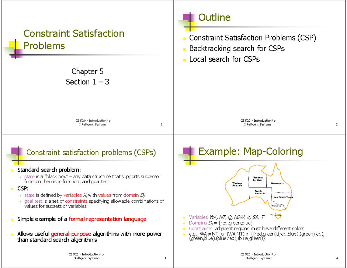 M5-cspn4 - CS 520 - Introduction to Intelligent Systems 1 Constraint Satisfaction Problems ...