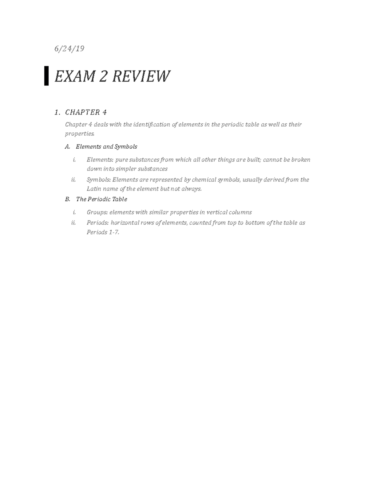 Exam 2 Review - Summary General Organic and Biological Chemistry - 6/24 ...