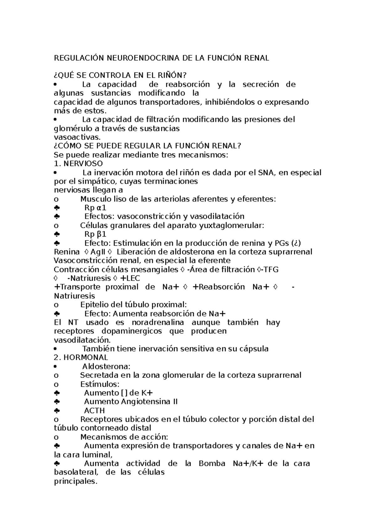Regulación Neuroendocrina DE LA Función Renal - REGULACIÓN NEUROENDOCRINA DE LA FUNCIÓN RENAL ...