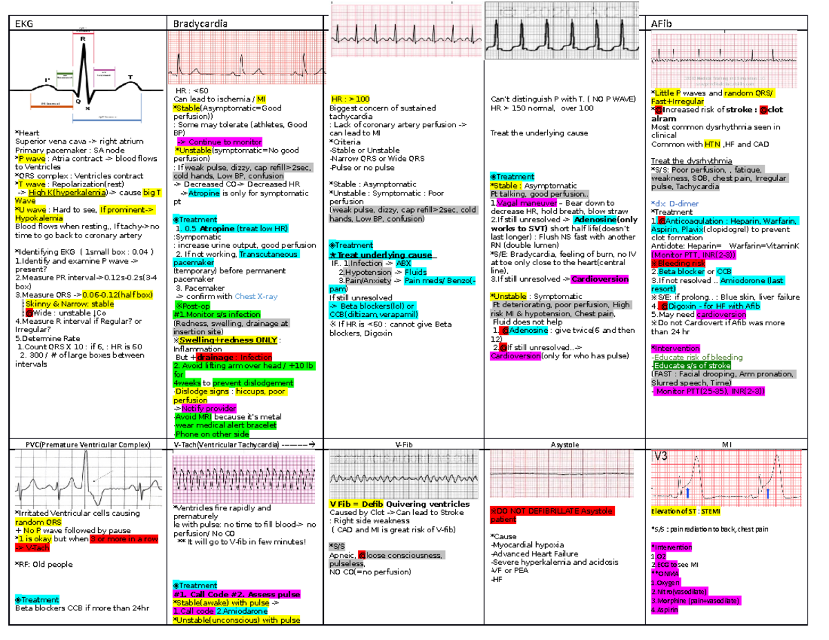 (M3)Cardiovascular notes from Professor J.Y - EKG Bradycardia ...