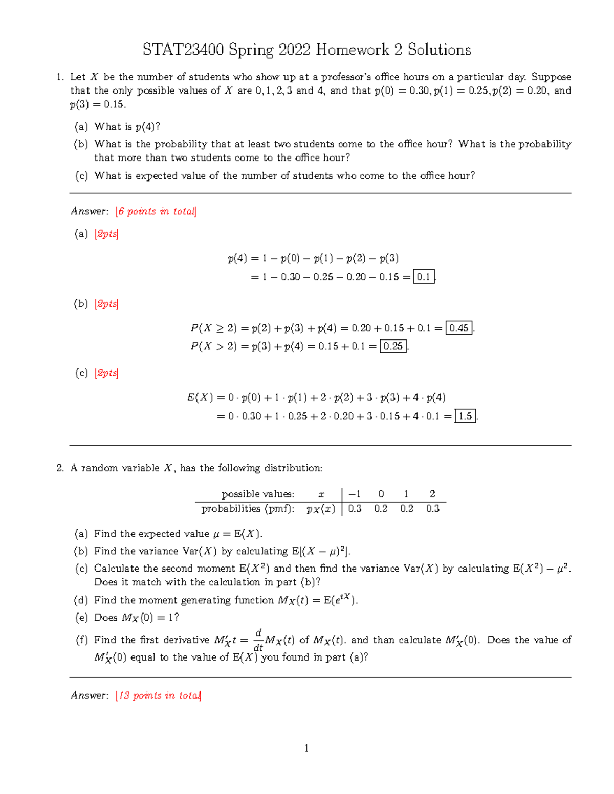 Hw2sol - Homework for mathematical statistics course, homework number ...