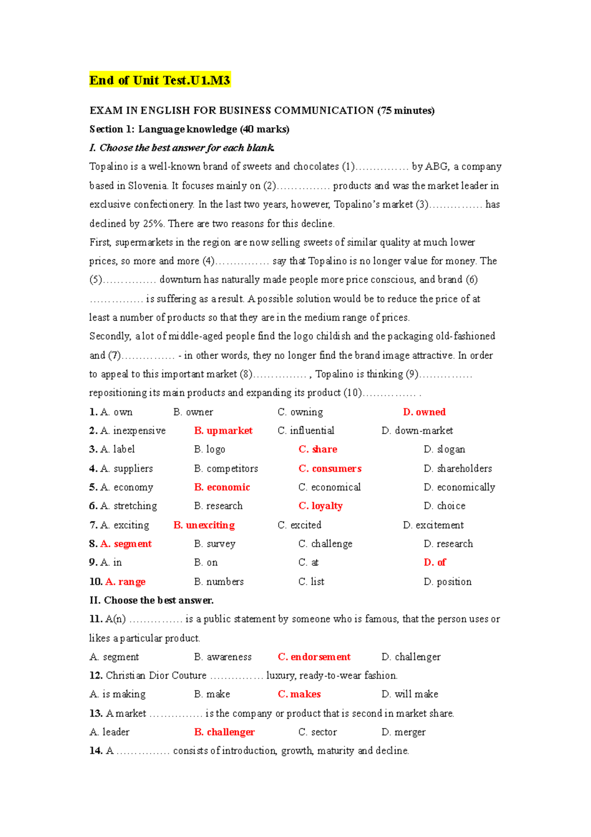 End of Unit Test Unit 1 - End of Unit Test Unit 1 - End of Unit Test.U1 ...
