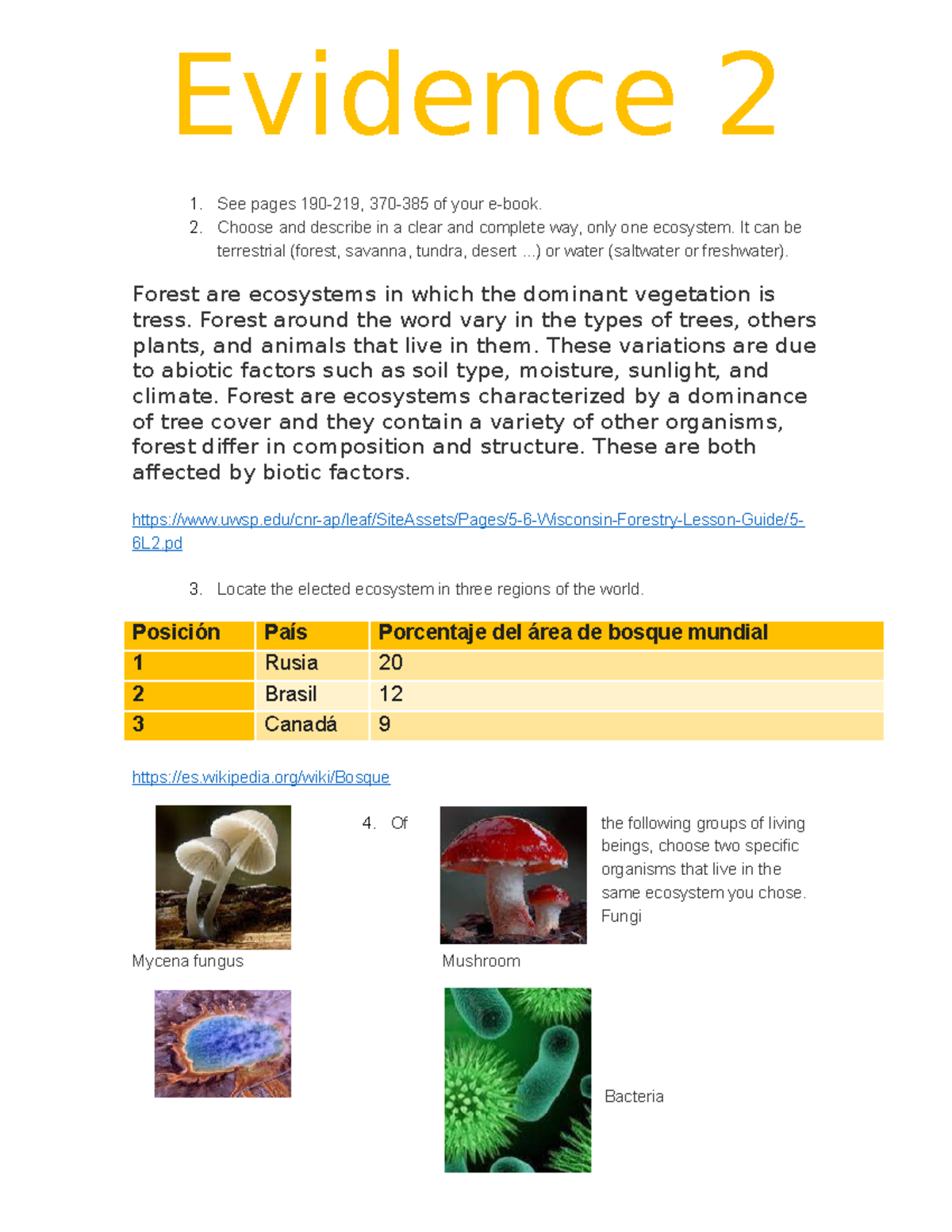 Evidence 2 life science, ejercicios obligatorios - Evidence 2 1. See ...
