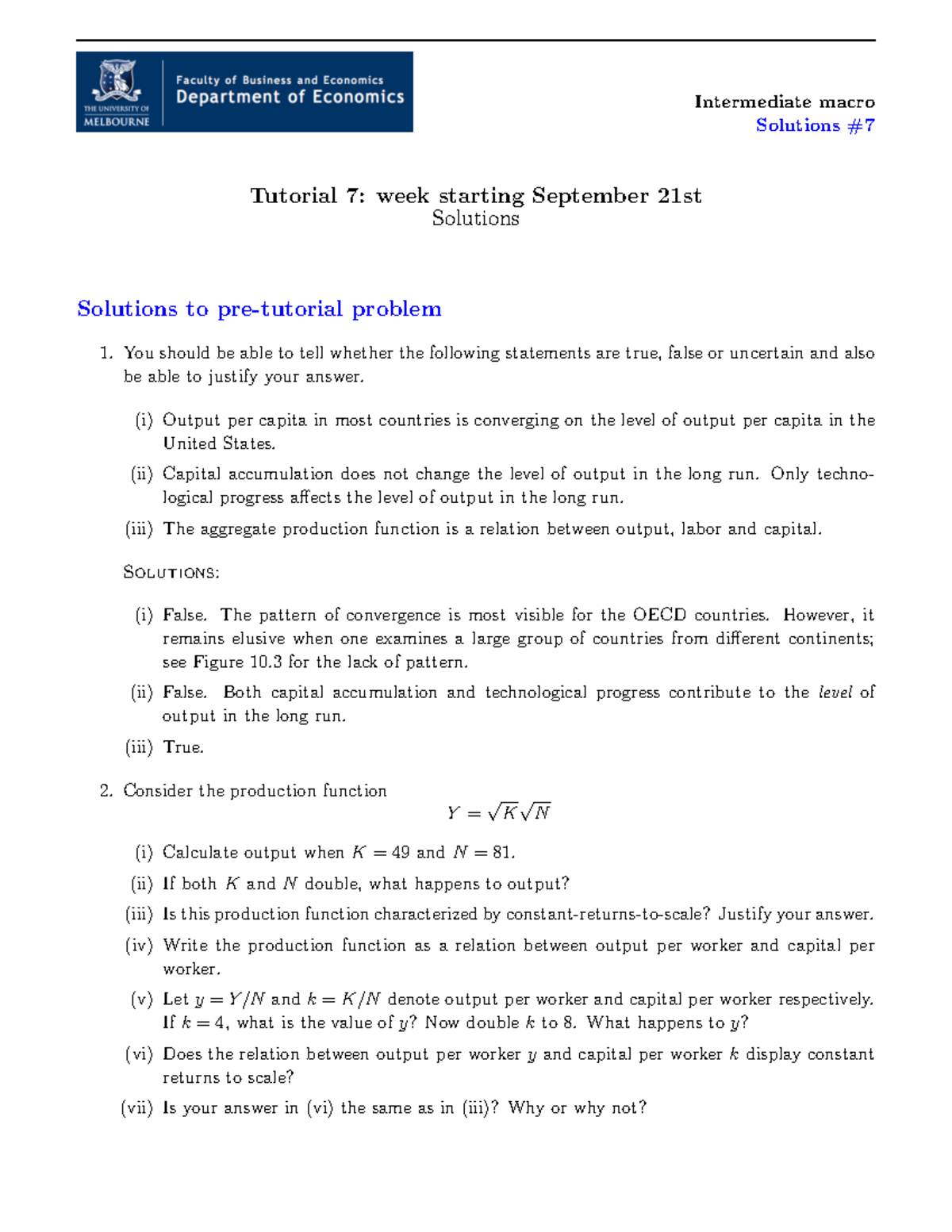 Tutorial Solutions 7 - Intermediate macro Solutions # Tutorial 7: week ...
