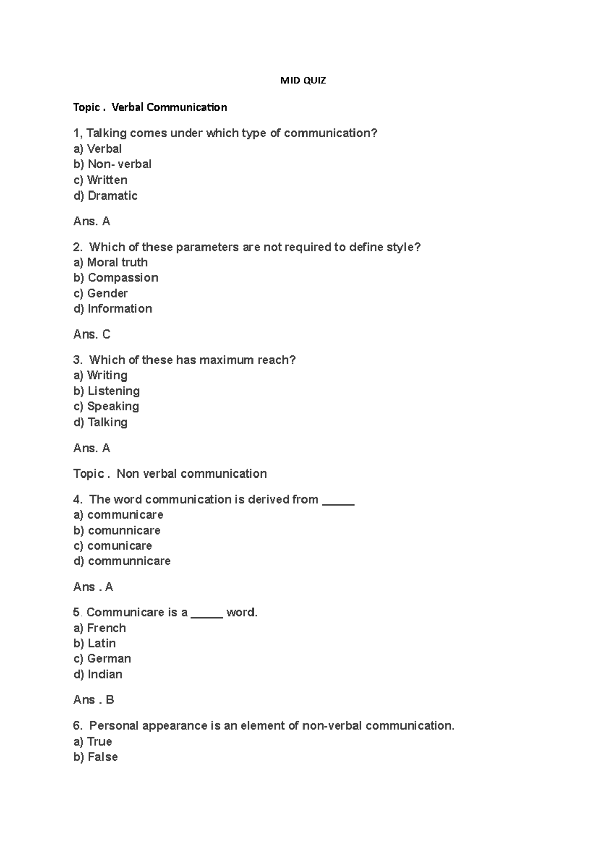 MID QUIZ - Mkvlorbkr;kbrlr[pblrbgrkpb[kl - MID QUIZ Topic. Verbal ...