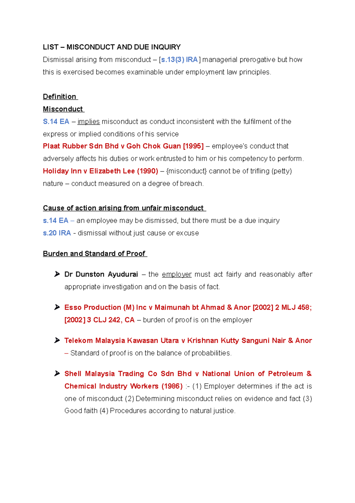 LIST- Misconduct and Due Inquiry - LIST – MISCONDUCT AND DUE INQUIRY ...