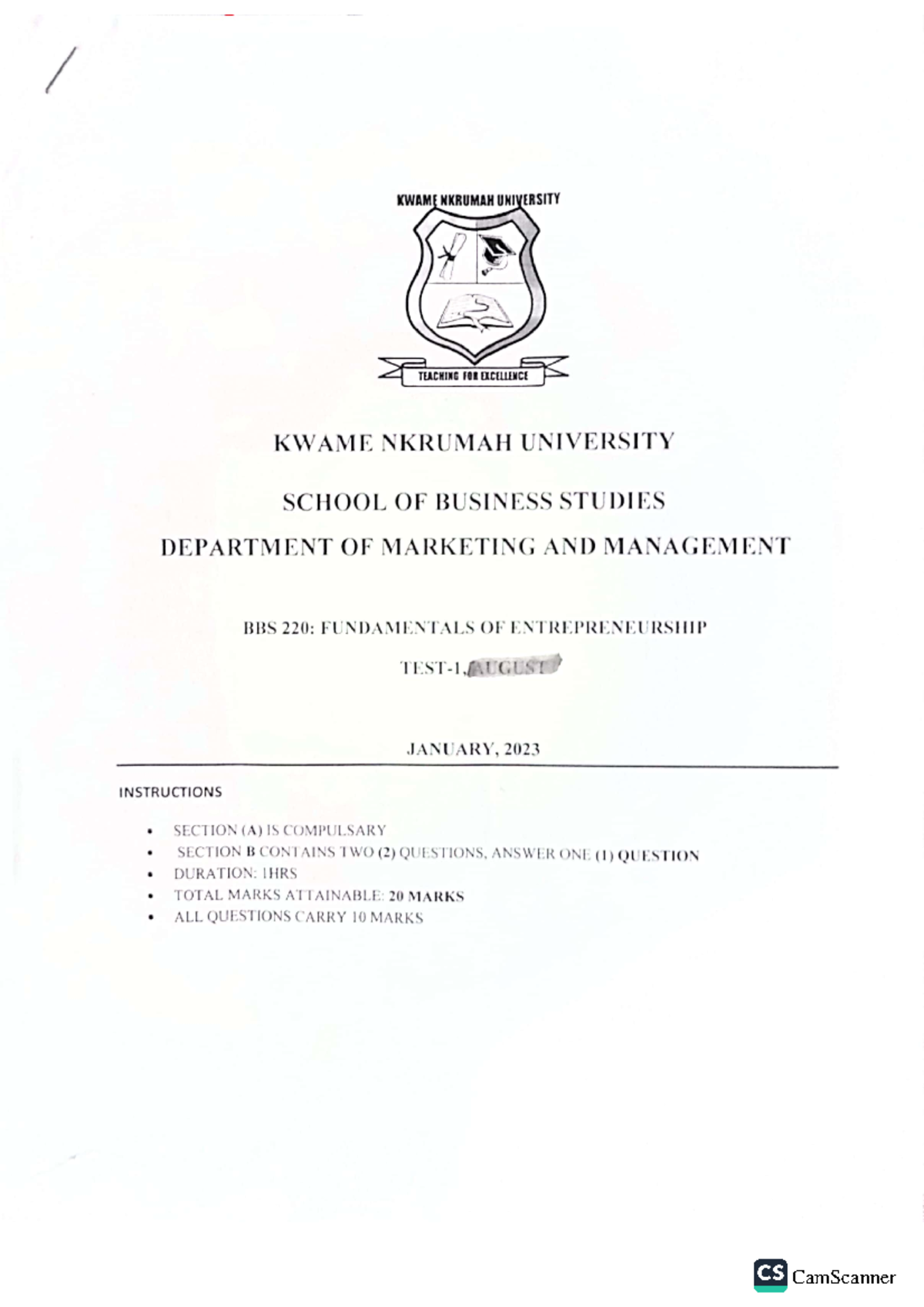 Entrepreneurship PAST Papers - business communication - Studocu