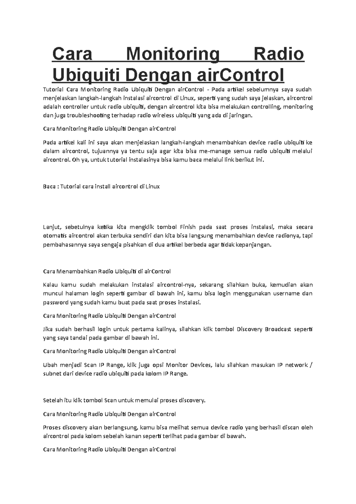 Cara Monitoring Radio Ubiquiti Dengan air Control - Cara Monitoring ...