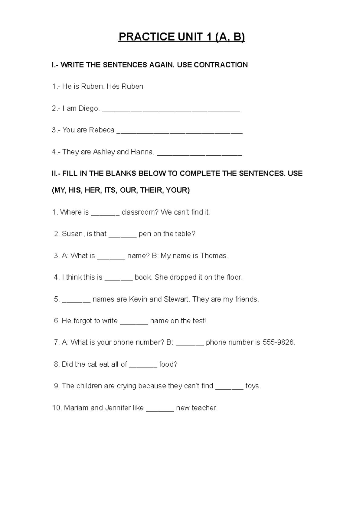 Practice UNIT 1 A,B - Trabajo de desarrollo de la unidad 1 - PRACTICE ...