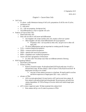 Cancer Biology Study Guide - Cancer Biology Study Guide Lecture 1 ...
