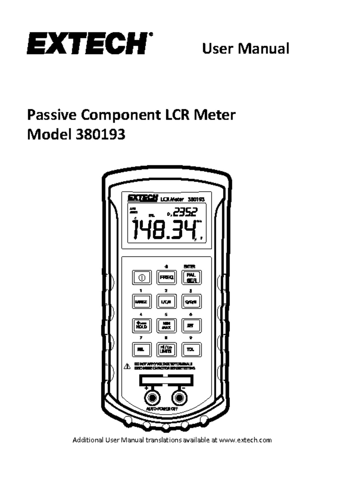 380193 UM Medidor LCR - MEDICON LCR - User Manual Passive Component LCR ...