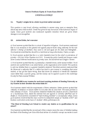 Generic Feedback Exam 2021-22 - Examination Feedback: Question-Level ...