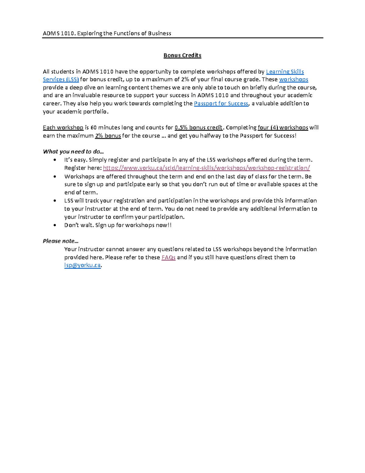 bonus credits guidelines - ADMS 1010. Exploring the Functions of Business Bonus Credits All ...