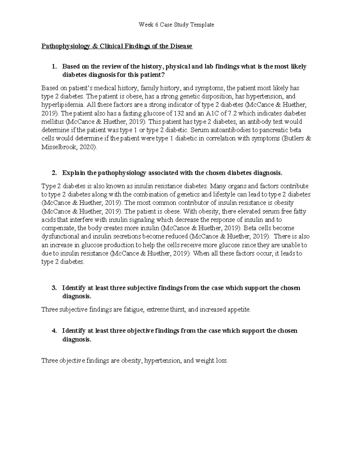 Week 6 Case Study - Pathophysiology & Clinical Findings of the Disease ...