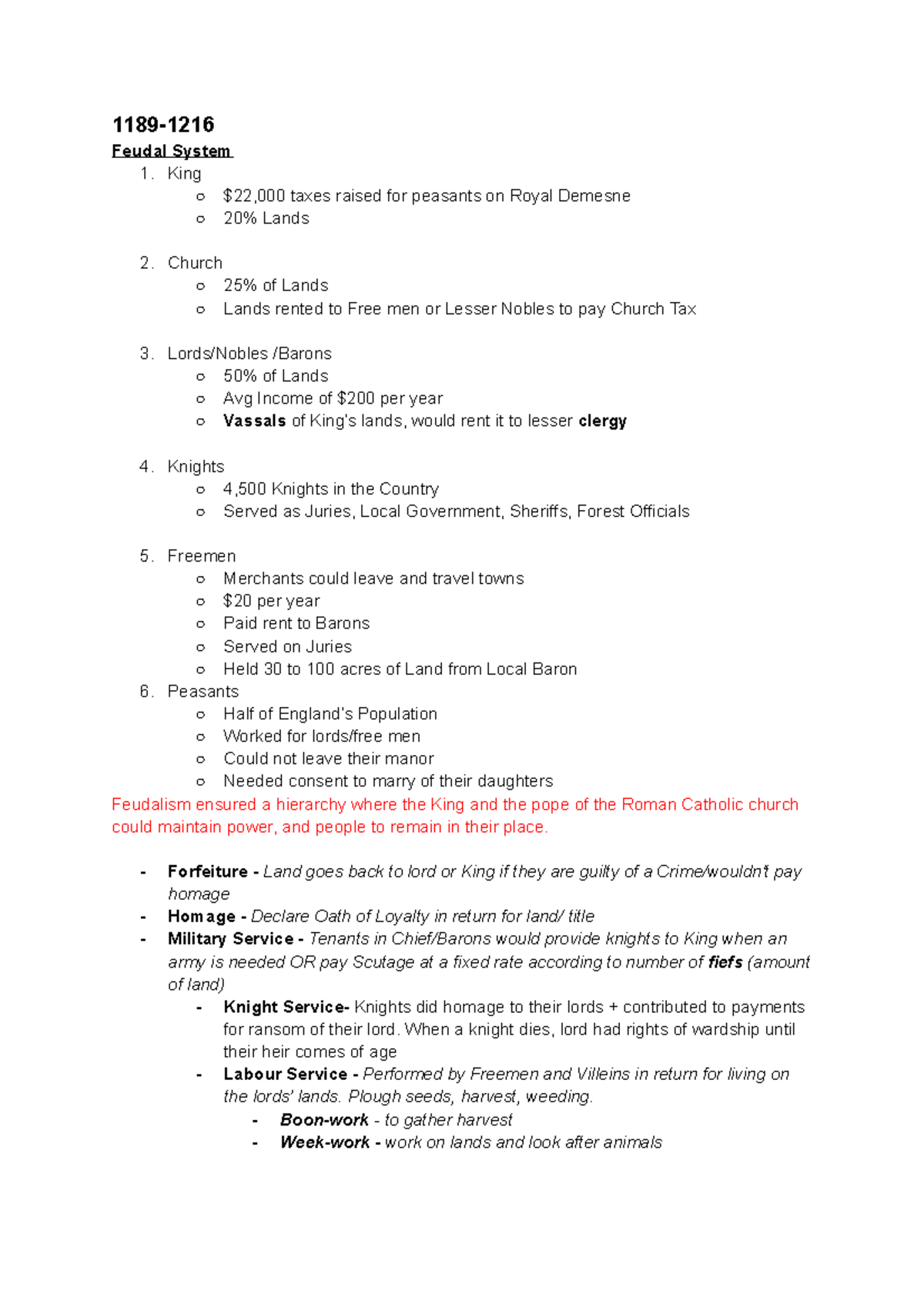 The Reigns of King Richard I and King John, 1189 to 1216 - 1189- Feudal ...