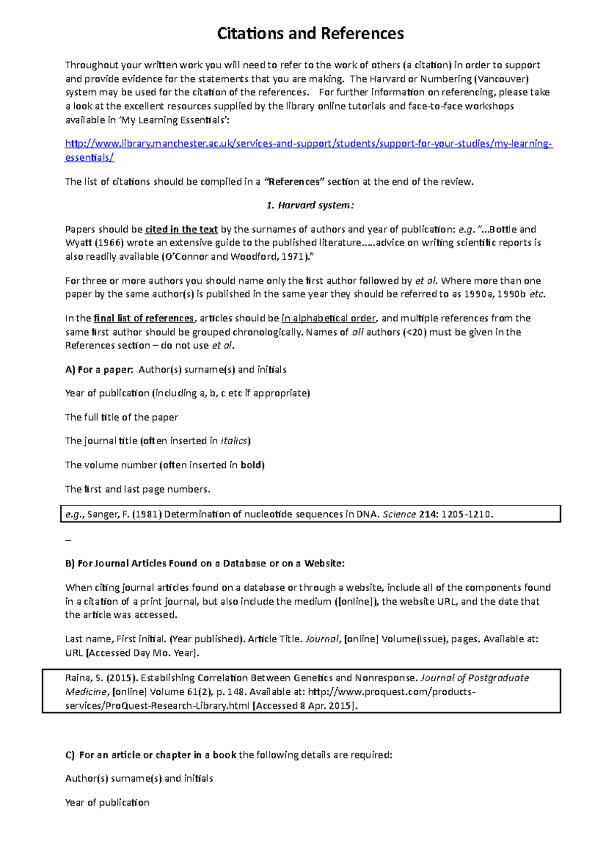Citations and References - Citations and References Throughout your ...