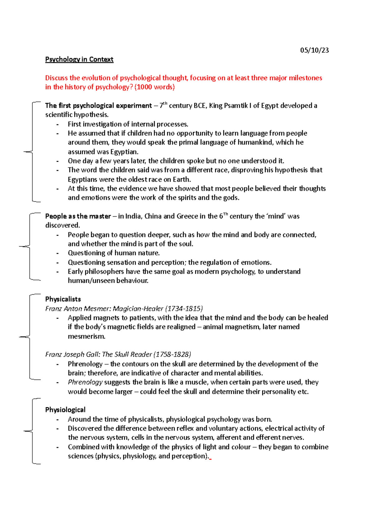 Psychology in Context - 05/10/ Psychology in Context Discuss the ...