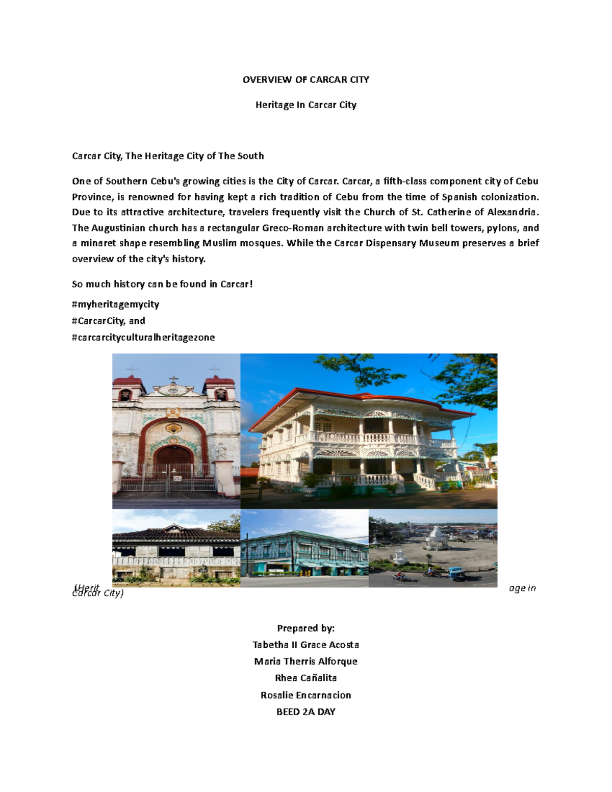 Photo caption of heritage sites Acosta,Alforque,Cañalita and ...