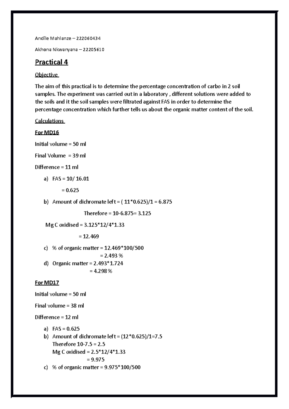 Practical 4 new - Andile Mahlanze – 222060434 Akhona Nkwanyana – 22205610 Practical 4 Objective ...