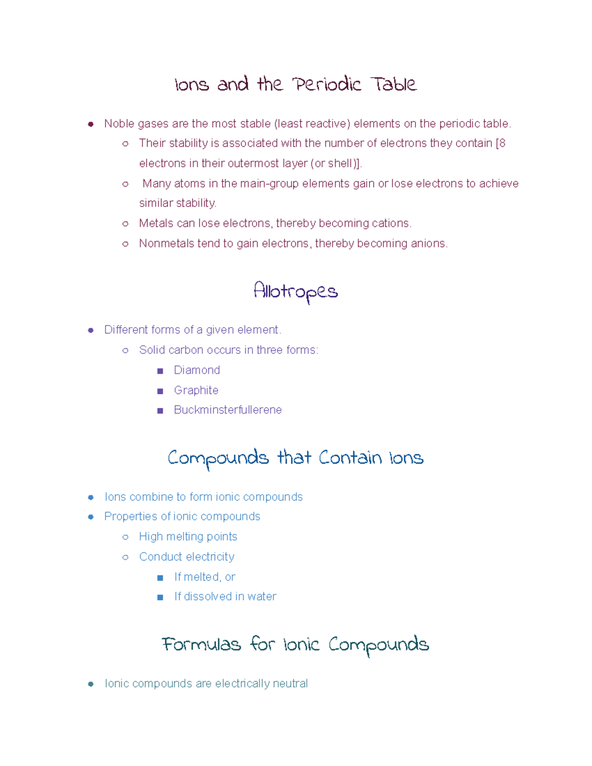 Compounds PT2 - Ions and the Periodic Table Noble gases are the most ...