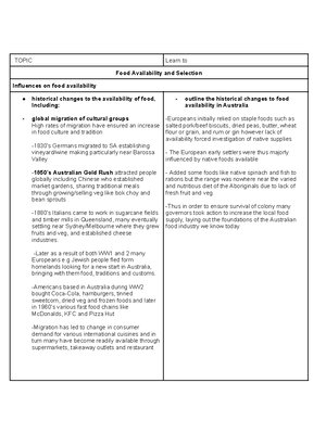 Food Tech Prelim Study Notes - Food Tech Study Notes Unit 1: Food ...