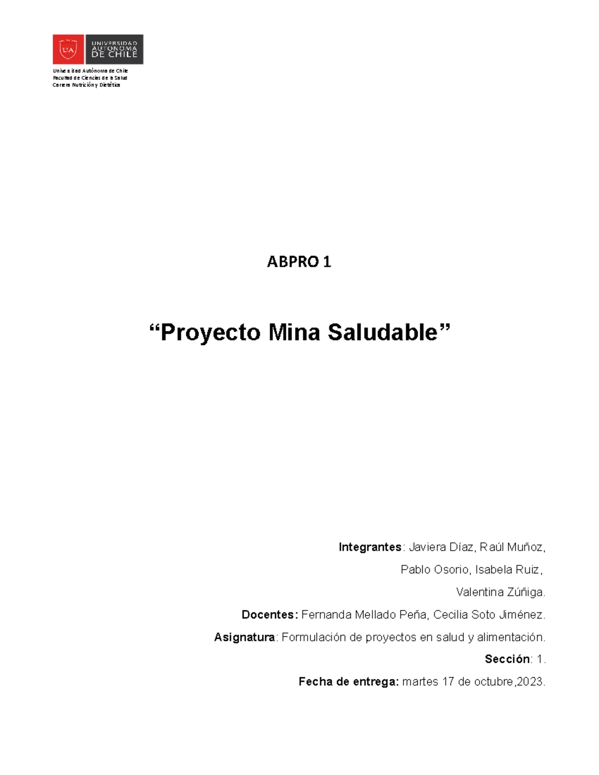 Formato informe Abpro 1. Formulacion de proyectos 2023 2008 159403 ...