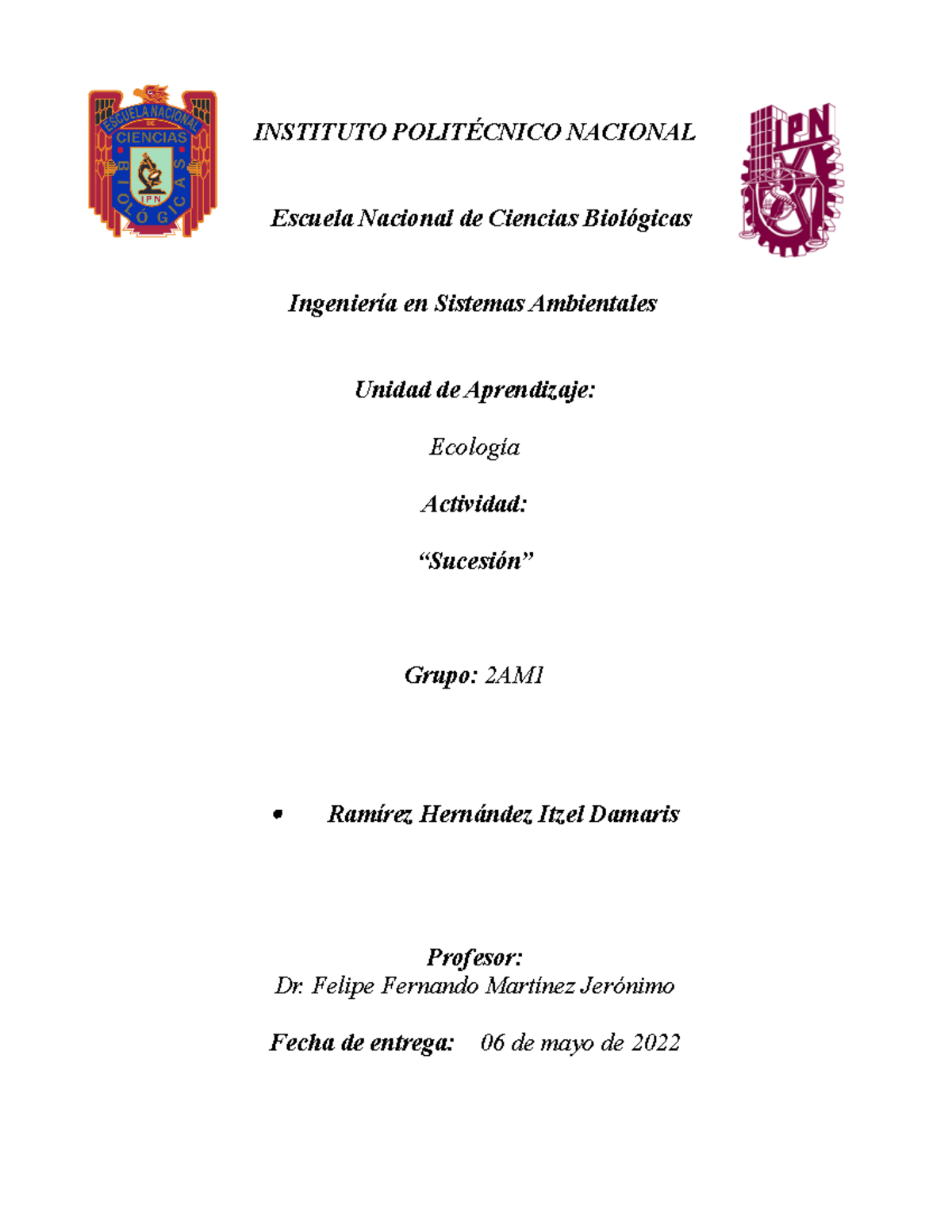 Activida-sucesion ecologica- Ramirez Hernandez Itzel Damaris ...