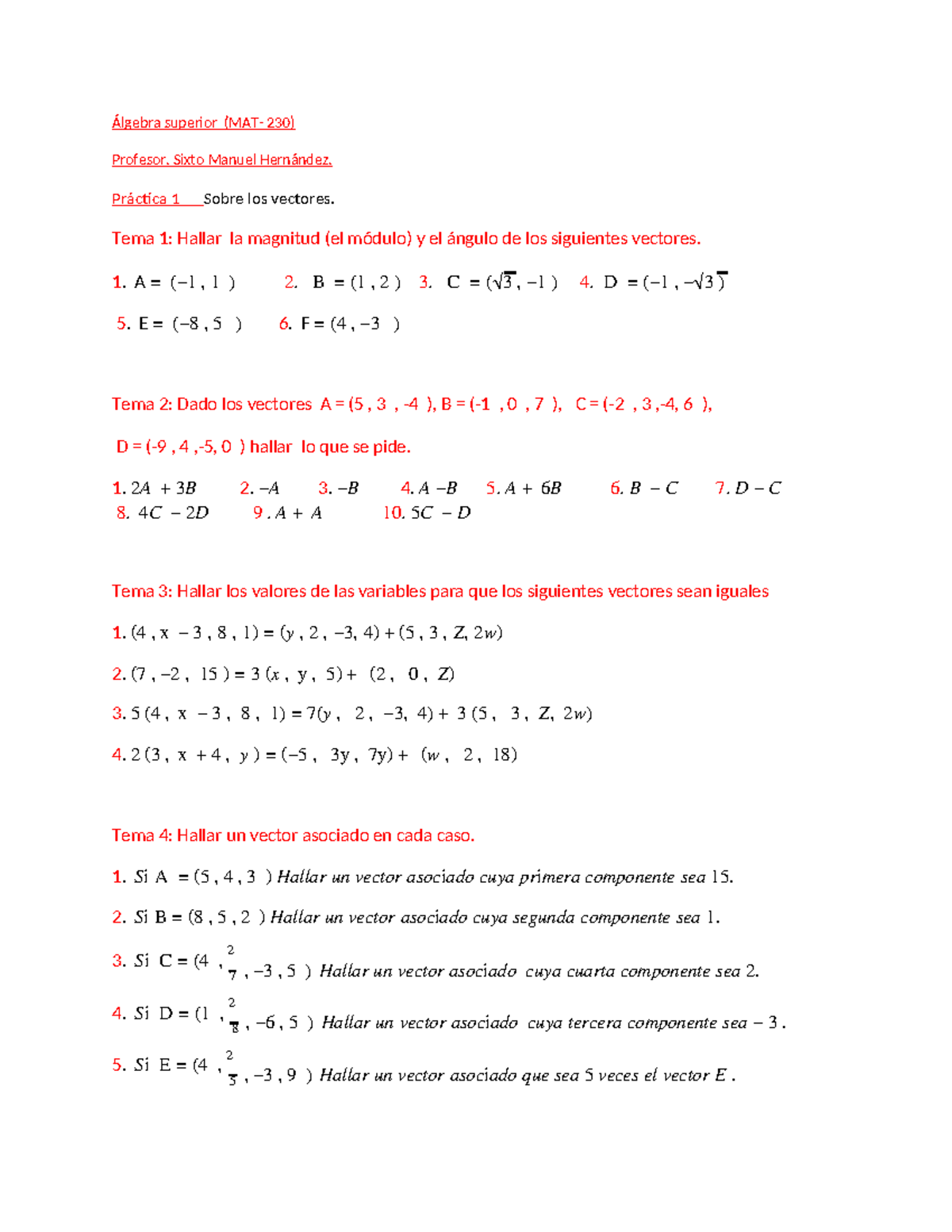 Práctica 1 de Álgebra actualizada 240821 134606 - Álgebra superior (MAT ...