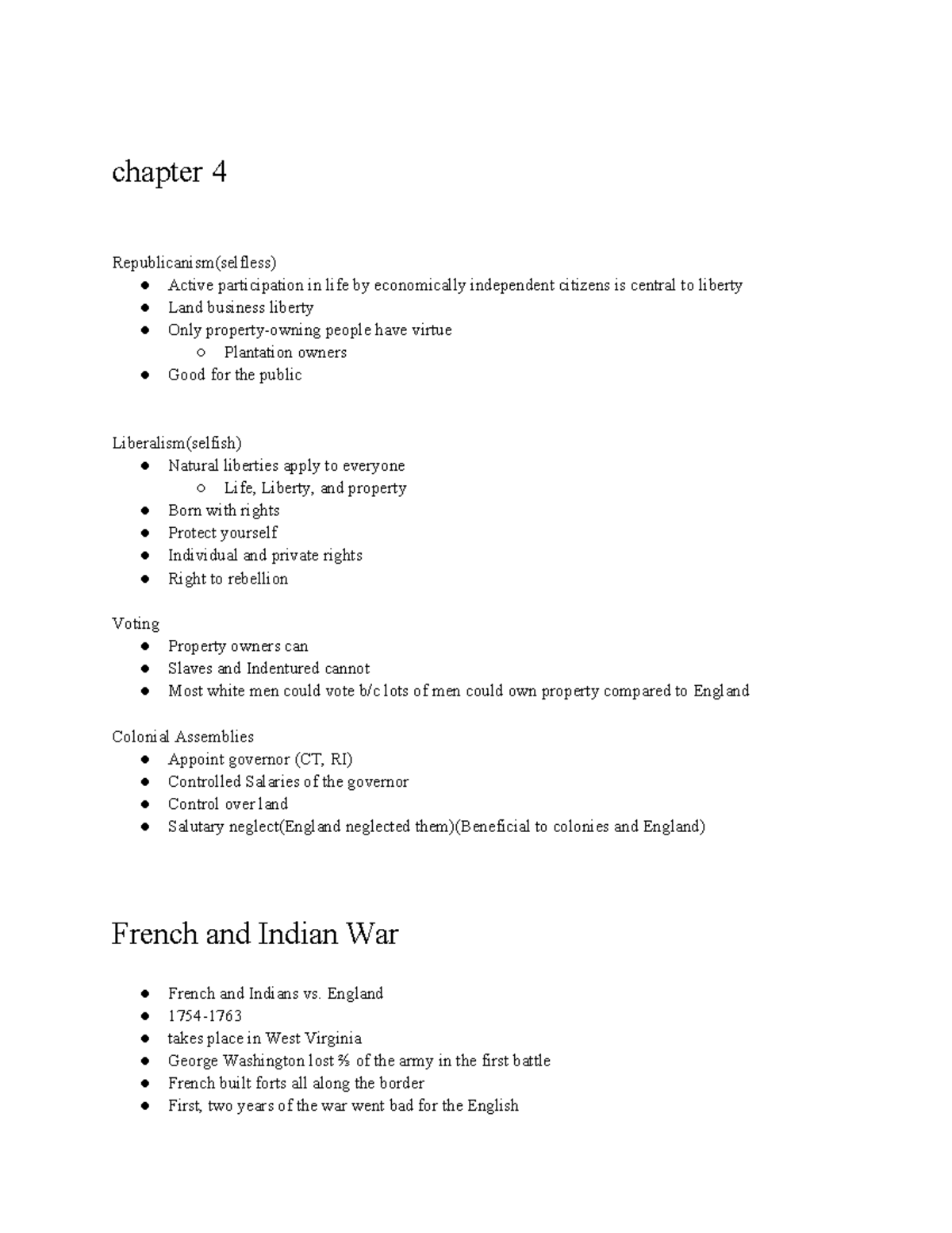 Chapter 4 - Give Me liberty textbook - chapter 4 Republicanism(selfless ...