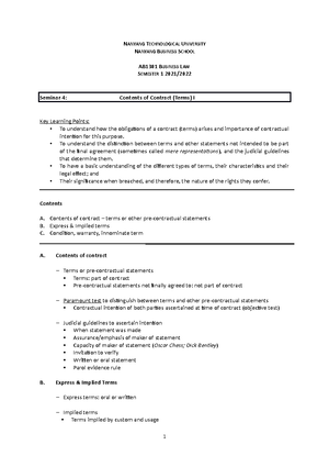 S1 Notes for seminar 1 with pointers required - NANYANG TECHNOLOGICAL ...