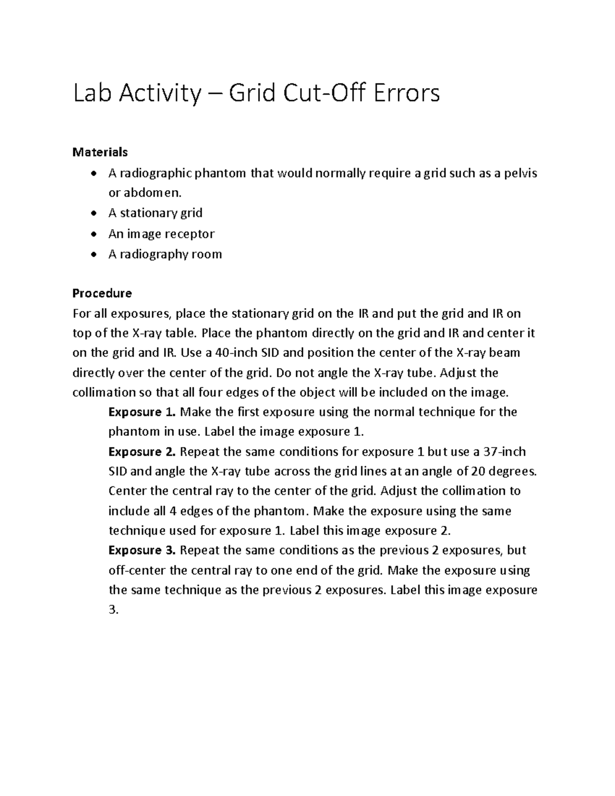 Grid Cut Off - got an a - Lab Activity – Grid Cut-Off Errors Materials ...