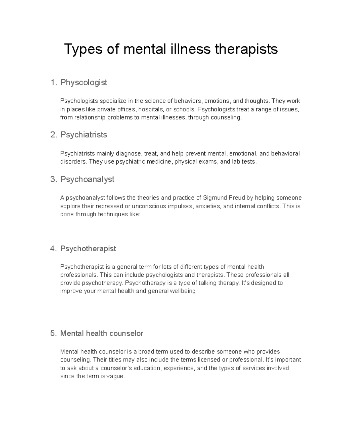 Daniel soldevilla mental illness therapists - Types of mental illness ...