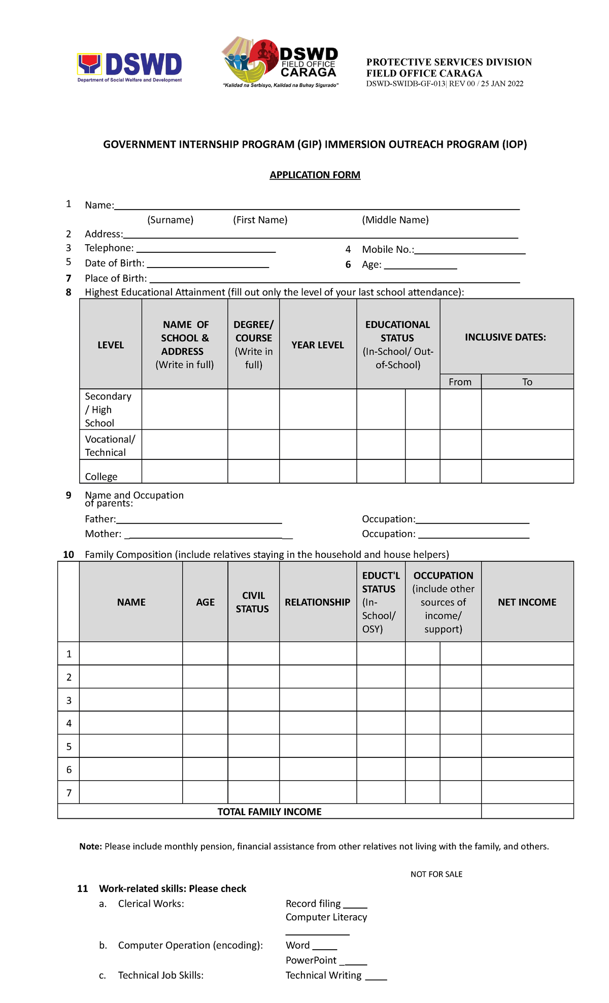 GIP Application FORM - f faA - PROTECTIVE SERVICES DIVISION FIELD ...