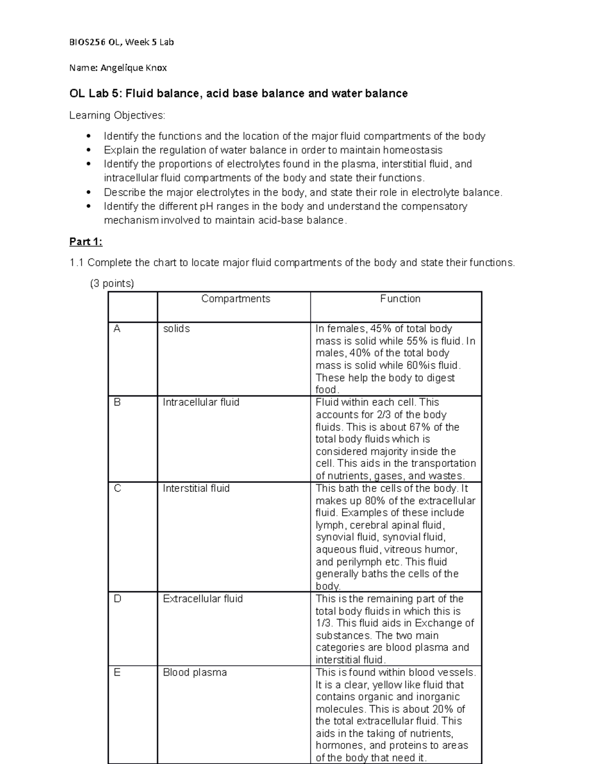 BIOS 256 LAb week 5 - lab week 5 - Name: Angelique Knox OL Lab 5: Fluid ...