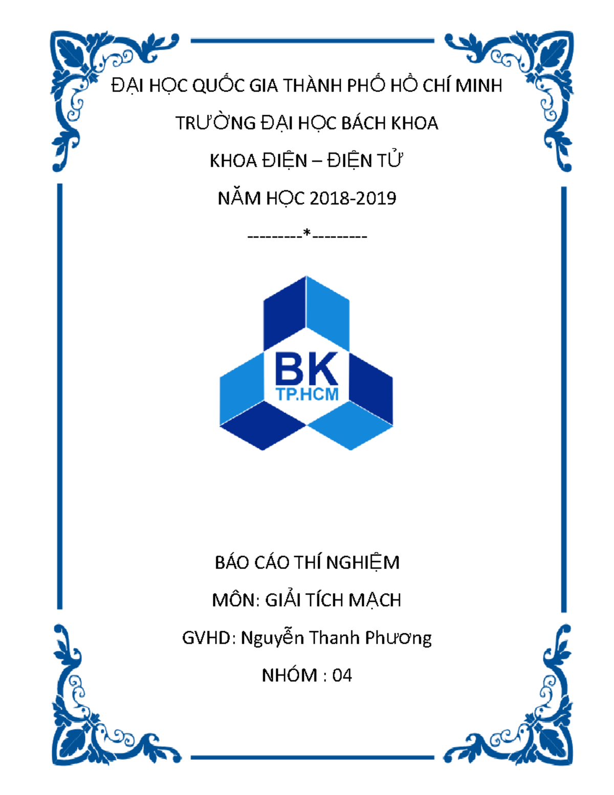 Báo cáo thí nghiệm - ĐẠI HỌC QUỐC GIA THÀNH PHỐ HỒ CHÍ MINH TRƯỜNG ĐẠI ...