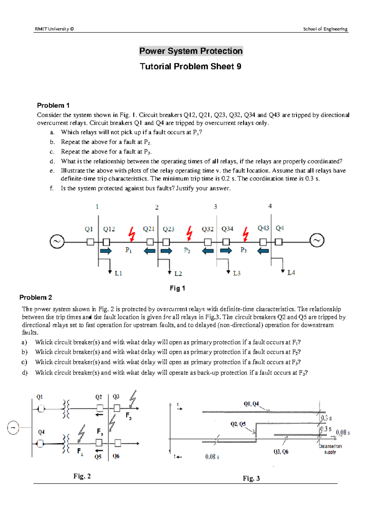 RMIT University Tutorial 9 Solutions on Power System Protection - RMIT ...
