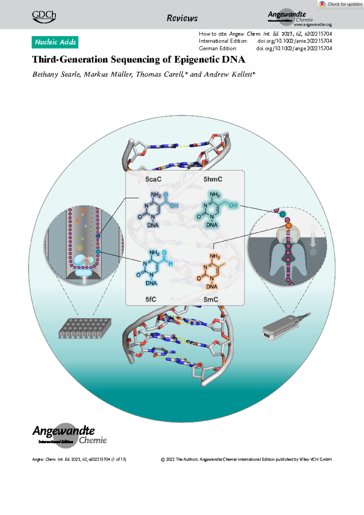 Angew Chem Int Ed - 2022 - Searle - Third‐Generation Sequencing of Epigenetic DNA - Nucleic ...