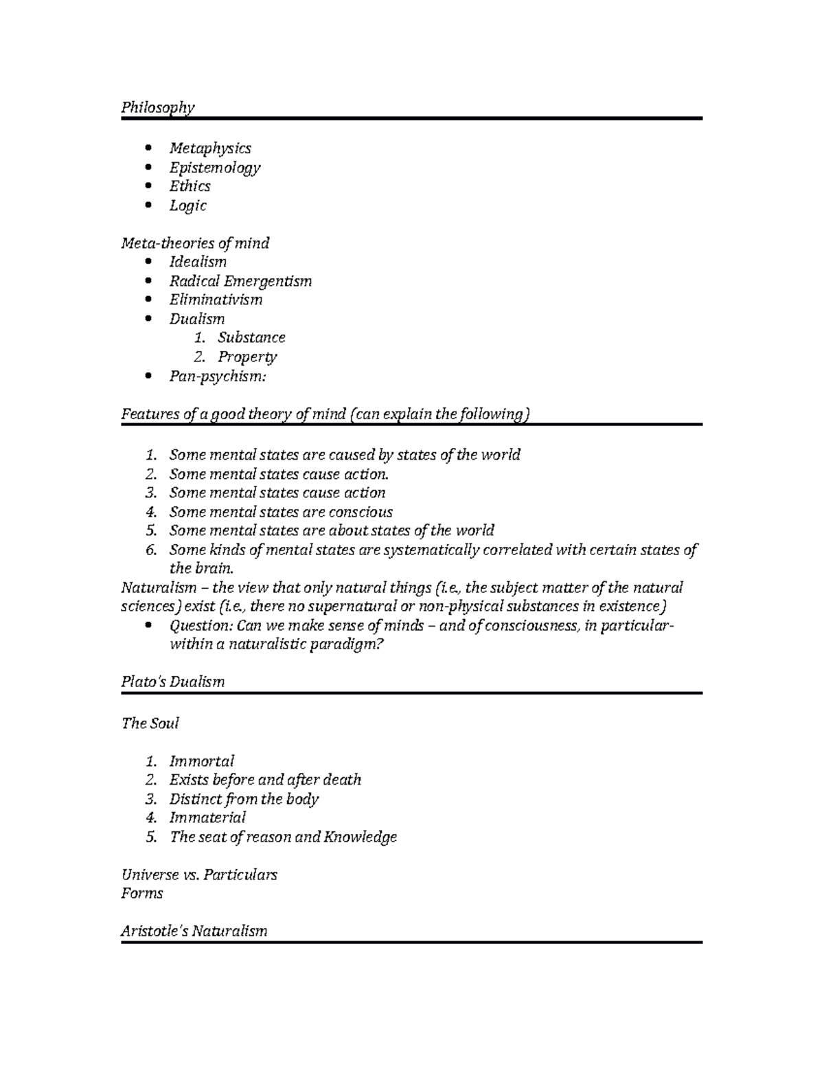 Philosophy - notes - Philosophy Metaphysics Epistemology Ethics Logic ...