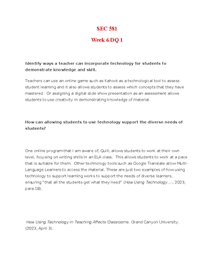 [Solved] Part 1 CrossDisciplinary Plan You are a secondary teacher and ...