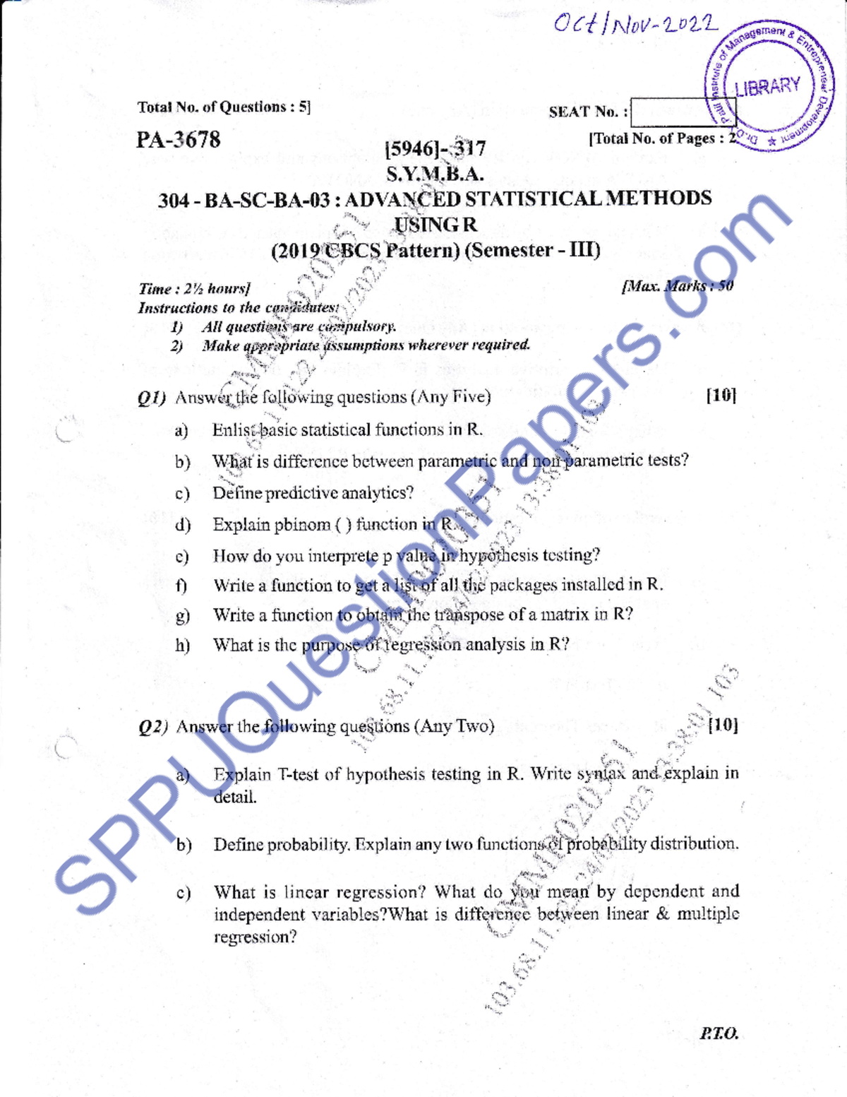 Postgraduate-pg mba semester-3 2022 november advanced-statistical-method-using-r-pattern-2019-1 ...