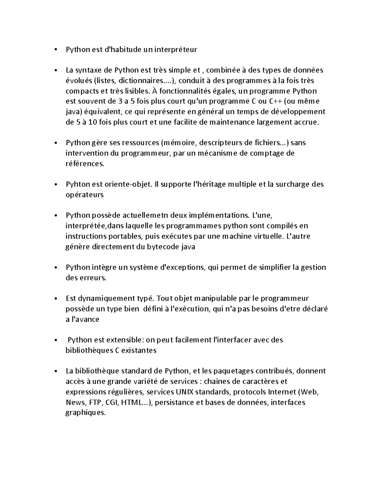 Intro python iti - Python est d'habitude un interpréteur La syntaxe de Python est très simple et ...