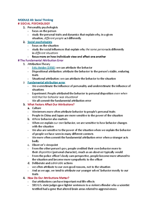 Module 44 - MODULE 44: Introduction to Personality and Psychodynamic ...