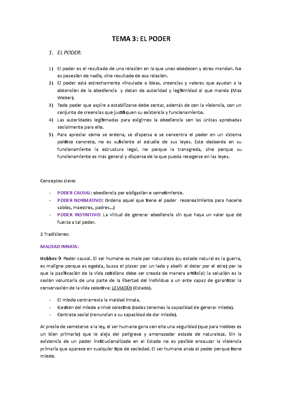 TEMA 3- EL Poder - Apuntes de ccpp de 1º de criminología. - TEMA 3: EL ...