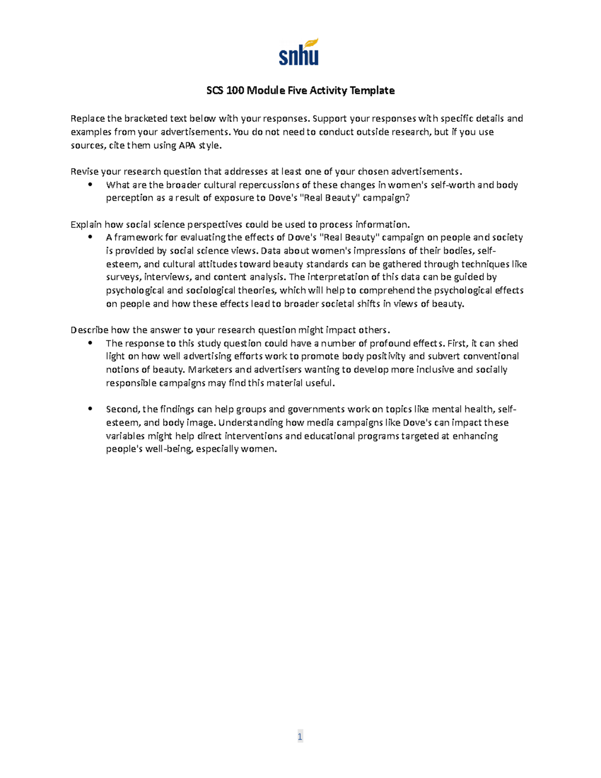 SCS 100 Module Five Activity Templatedocx 3F d2l Session Valf LB 4RXEQe ...